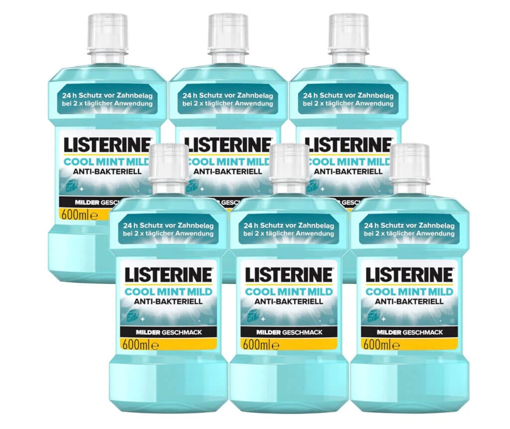 LISTERINE Cool Mint (6 x 600 ml) - 28% Rabatt + 10% Spar-Abo + 10% ...