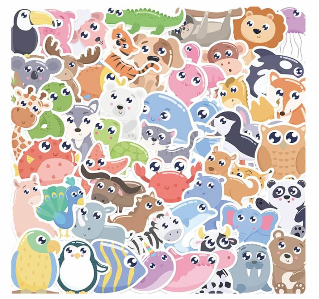 Tier Sticker Set für Kinder (52 Sticker) - 50% Rabatt - Hottip Schnäppchen