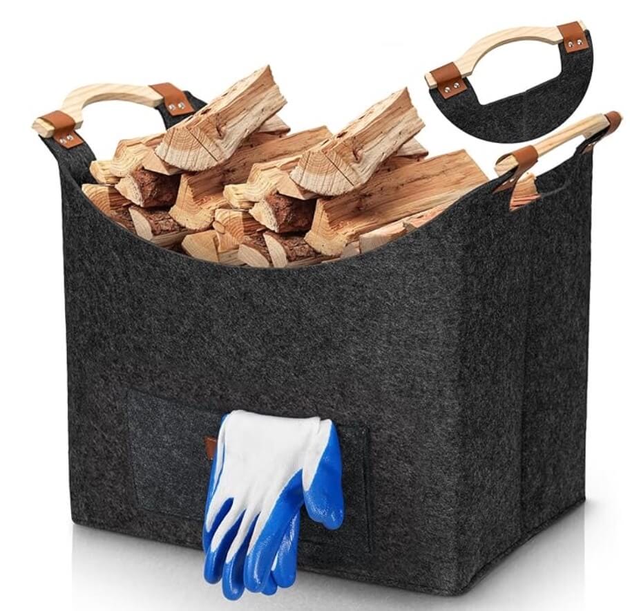 Honeier Holzkorb für Kaminholz - Großes Volumen für Holz